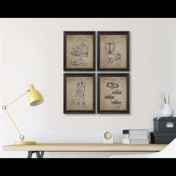 Art | Scuba Diving Patents Vintage Style Posters Wall Art Decor Set Of ...